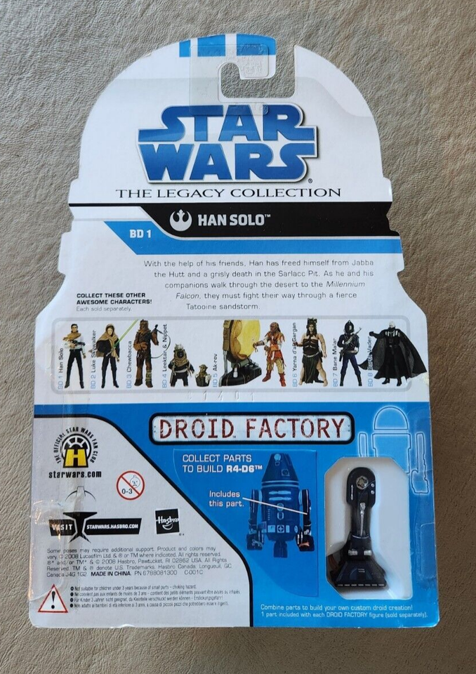 Han Solo Star Wars Figure-Legacy Collection BD 1-Droid Factory-2008 | eBay