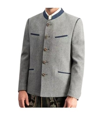 Men's German Bavarian Jacket Traditional Tyrol Loden Blazer Austrian ...