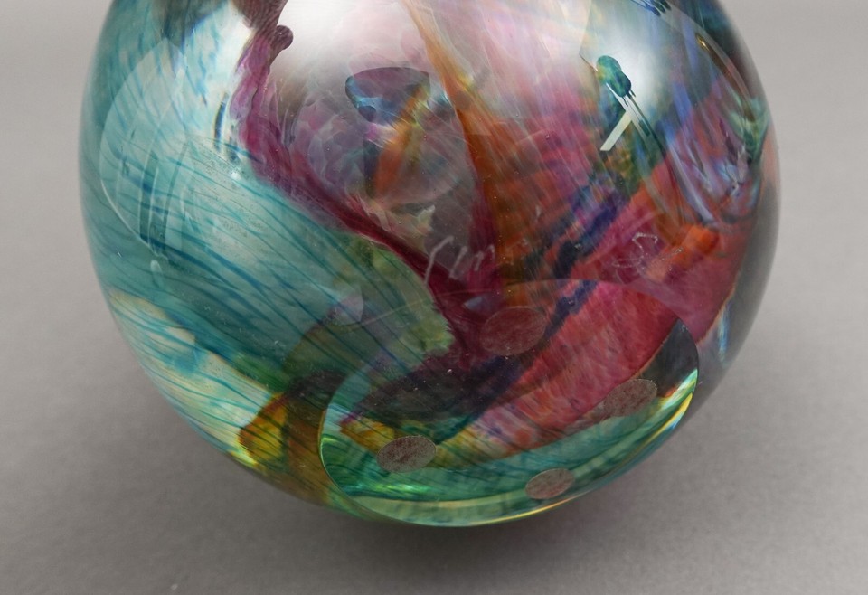 Andrew Shea Signed Hand Blown Art Glass Swirl Perfume Bottle With ...