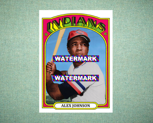 Alex Johnson Cleveland Indians 1972 Style Custom Baseball Art Card | eBay