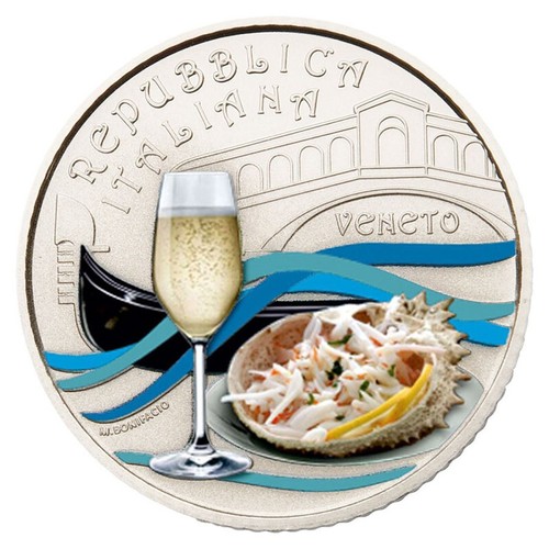2023 Italy € 5 Euro BU Coin - Veneto: Prosecco & Spider Crab Food ...