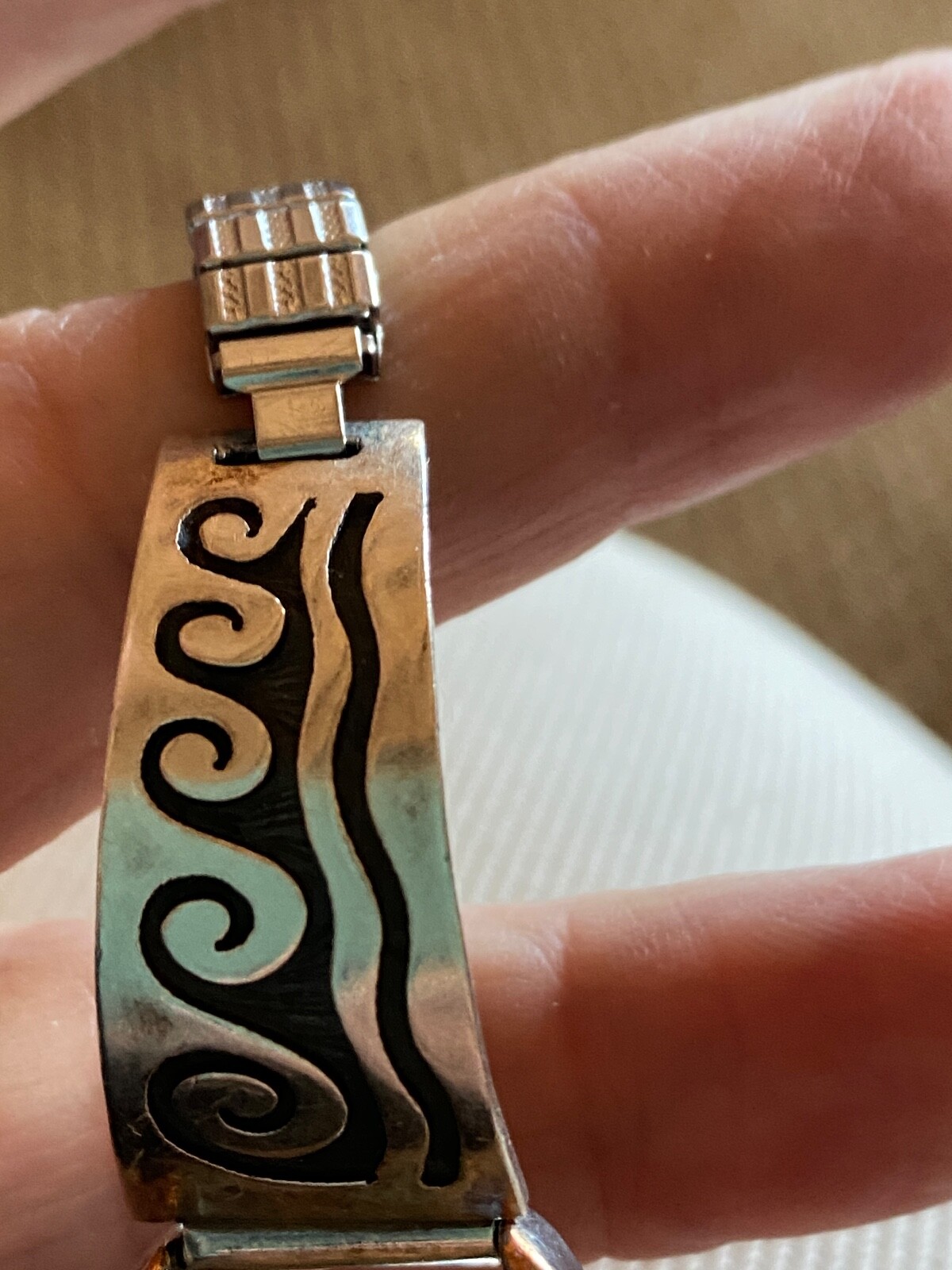 Native American Hopi Gene Pooyouma WAVE PATTERN LADIE… - Gem