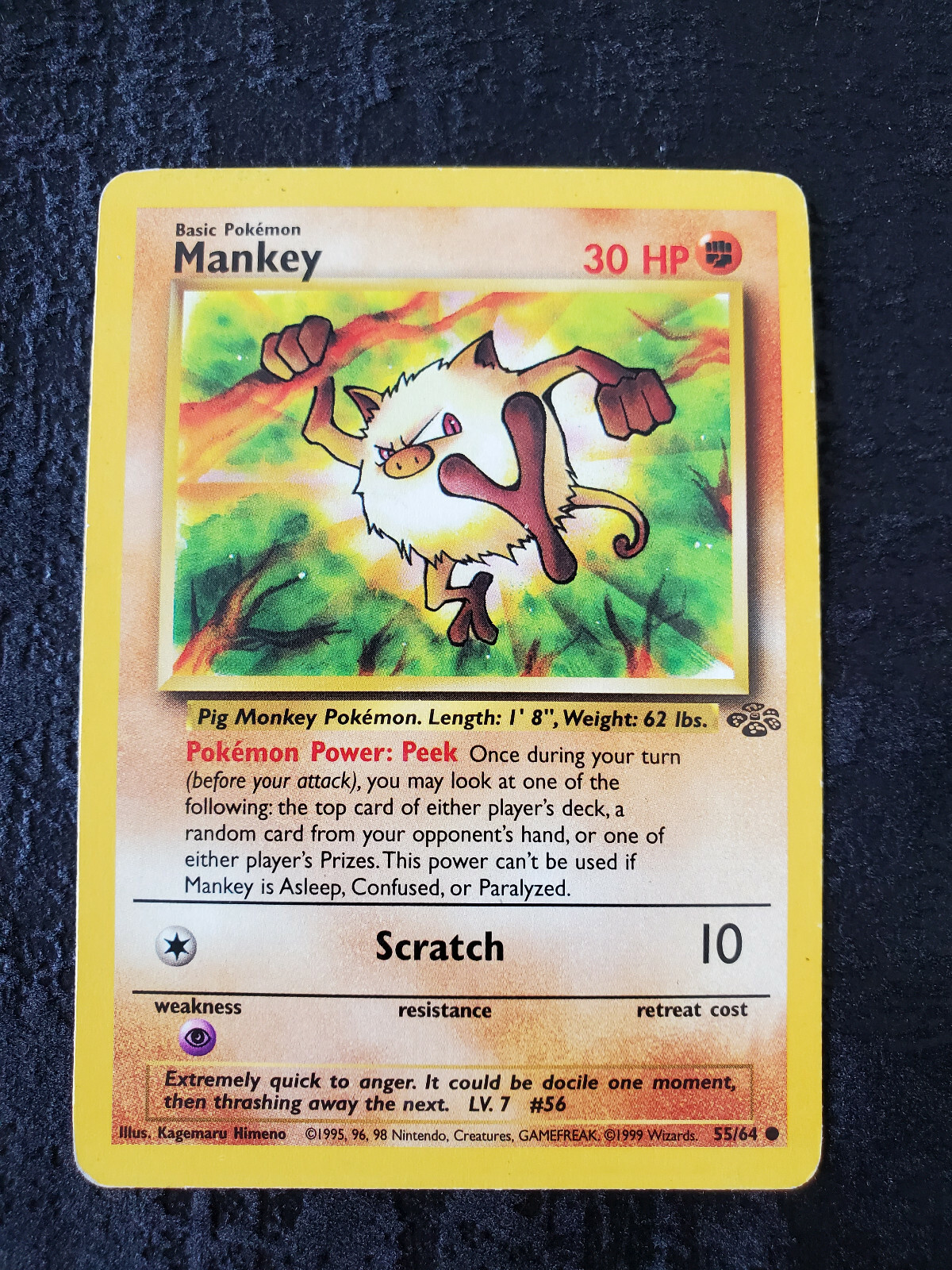 Mankey Pokemon Card Jungle Set 55/64 Common | eBay