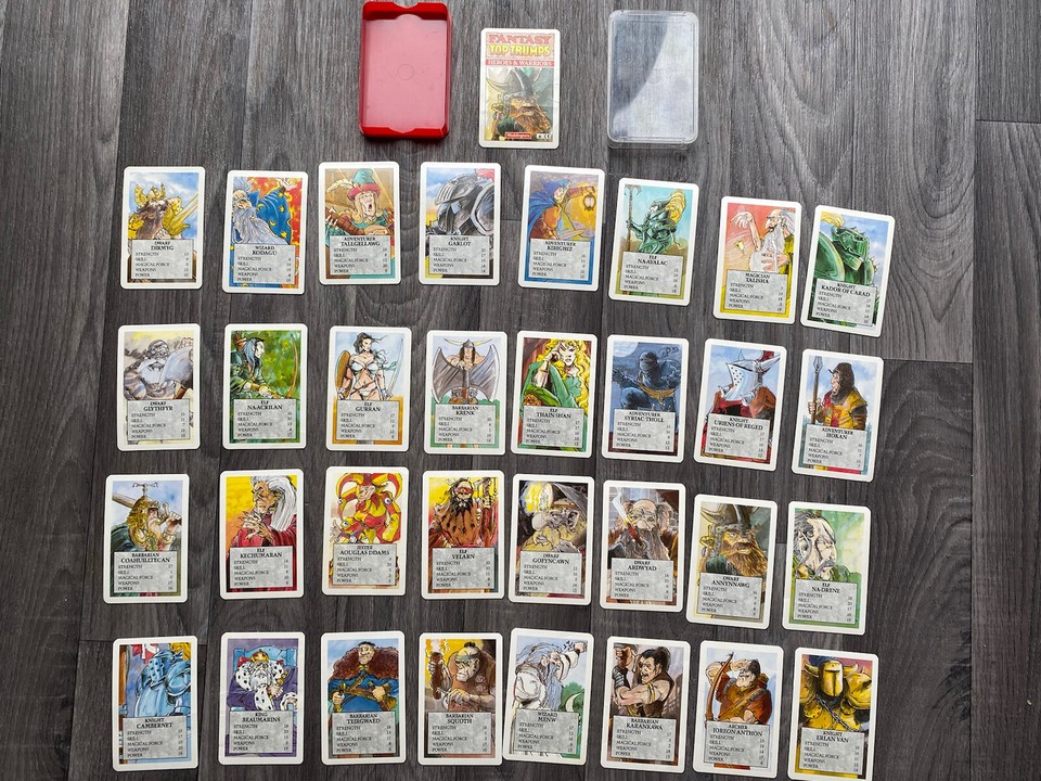 RARE VINTAGE WADDINGTONS : FANTASY TOP TRUMPS : Heroes And Warriors ...