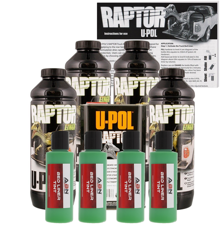 U-POL Raptor Tintable Emerald Green Bed Liner & Texture, 4 Liters Upol ...