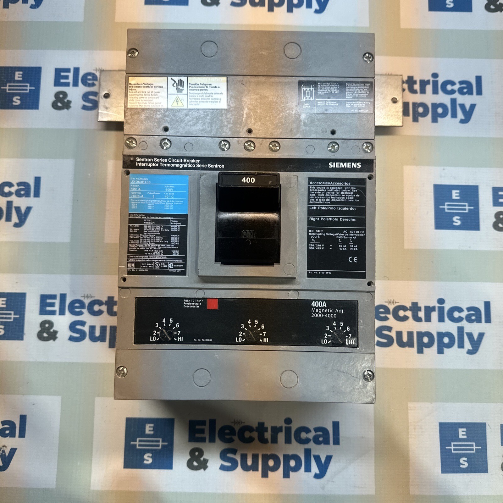 JXD63B400 Siemens 400 AMP CIRCUIT BREAKER 600V 3 POLE JXD63B400 | eBay