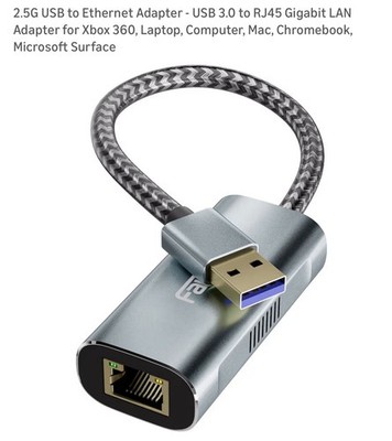 Fairkabe 2.5G To Ethernet Adapter USB 3.0 To Rj145 Gigabit LAN Adapter ...