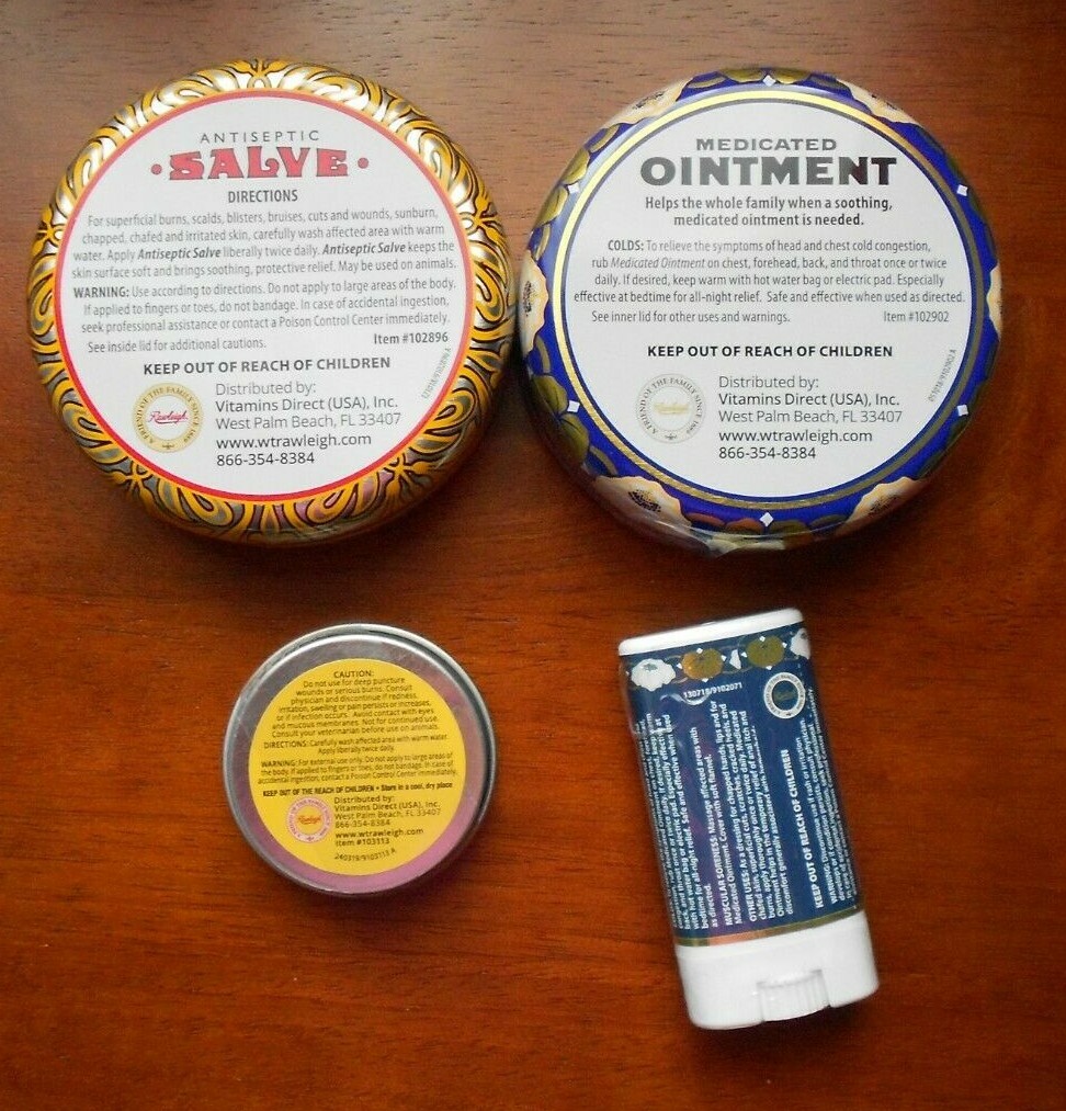 Rawleigh Antiseptic Salve 4.5 oz. & 0.96oz.tin & Medicated Ointment 4.5 ...