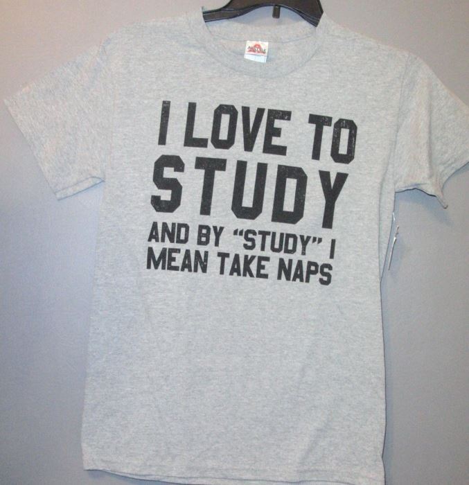Alstyle I Love To Study Graphic Tee T-Shirt Size S New With Tags | eBay