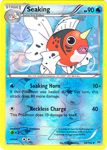 Pokemon 1x Seaking - 28/162 - Uncommon - Reverse Holo Near Mint ...