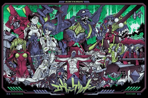 Neon Genesis Evangelion Screen Print by Alexander Iaccarino Anime Eva ...