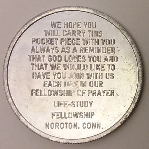 Life Study Fellowship Noroton, CT Religious Pocket Medal Aluminium ...