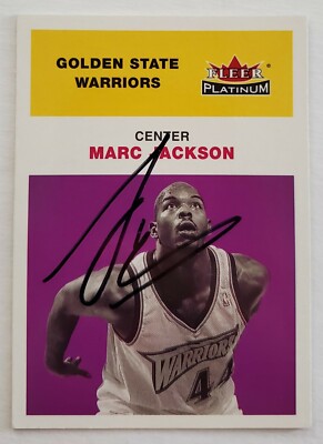 Marc Jackson Signed 2001-02 Fleer Platinum #22 Card Warriors Auto NBA ...