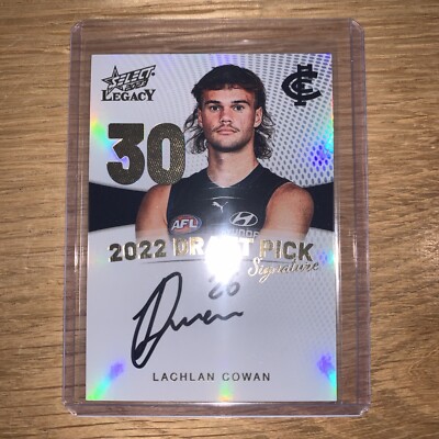 2023 AFL Select Legacy Gold DPS Draft Pick Signature 01/90 Lachlan ...