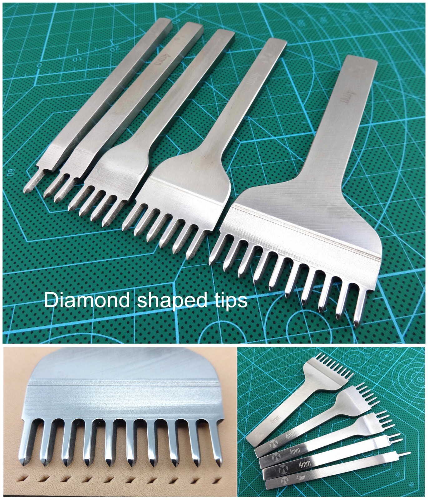 50pcs Leather Craft Groover Creaser Punch Beveler Skiving Edger Slicker ...