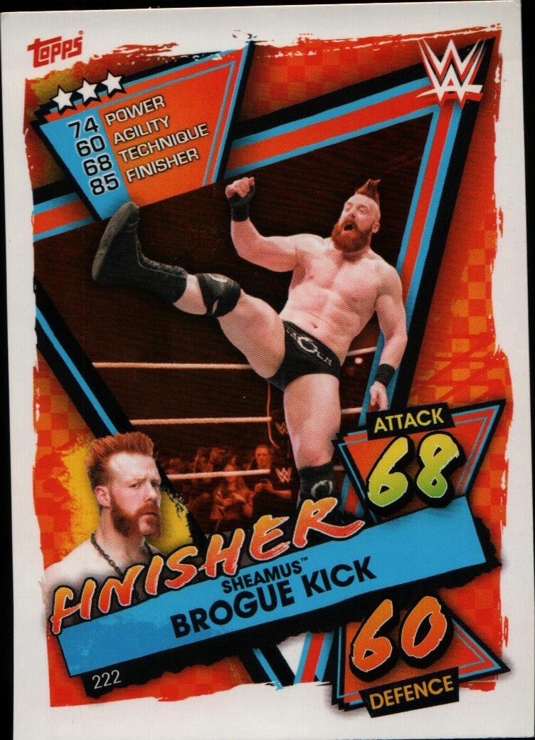 2021 Topps WWE Slam Attax #222 Sheamus Finisher Brogue Kick wrestling ...