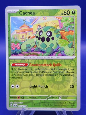 CACNEA 005/198 REVERSE HOLO Scarlet Violet Pokemon Card w/ TOP LOADER ...