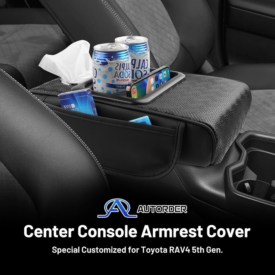 Center Console Organizer Armrest Cover Fit For Toyota RAV4 2019-2025 ...