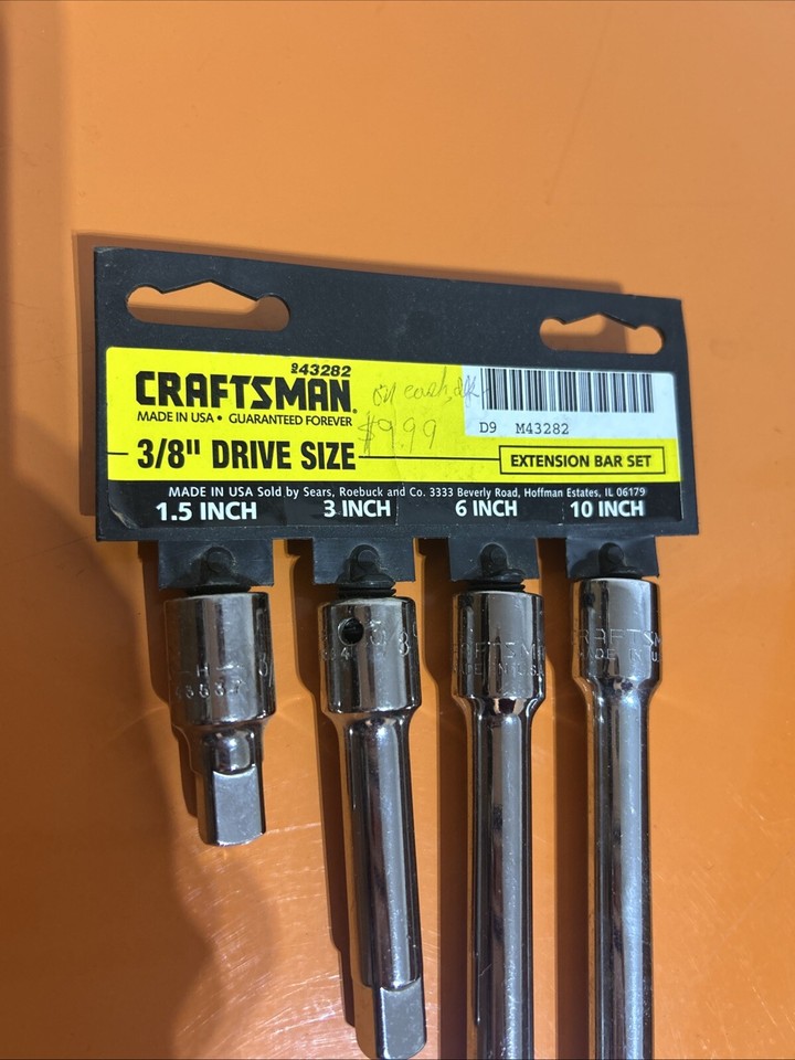 NEW Vintage Craftsman 3/8" Drive 4pc Extension Set 43282 Made In USA ...