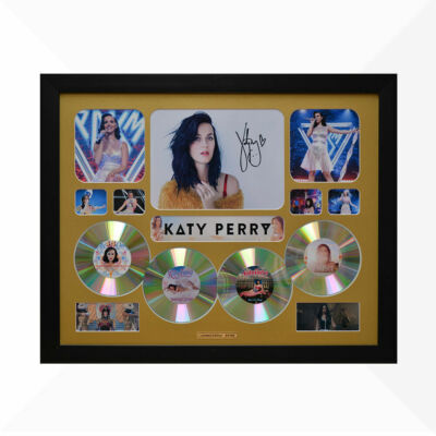 Katy Perry Signed & Framed Memorabilia - 4 CD - Gold - Limited Edition ...