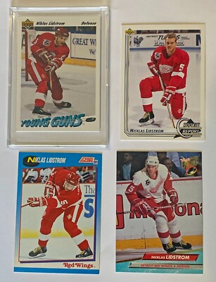 1991-92 Upper Deck Young Guns #587 Nicklas Lidstrom Rookie plus more ...