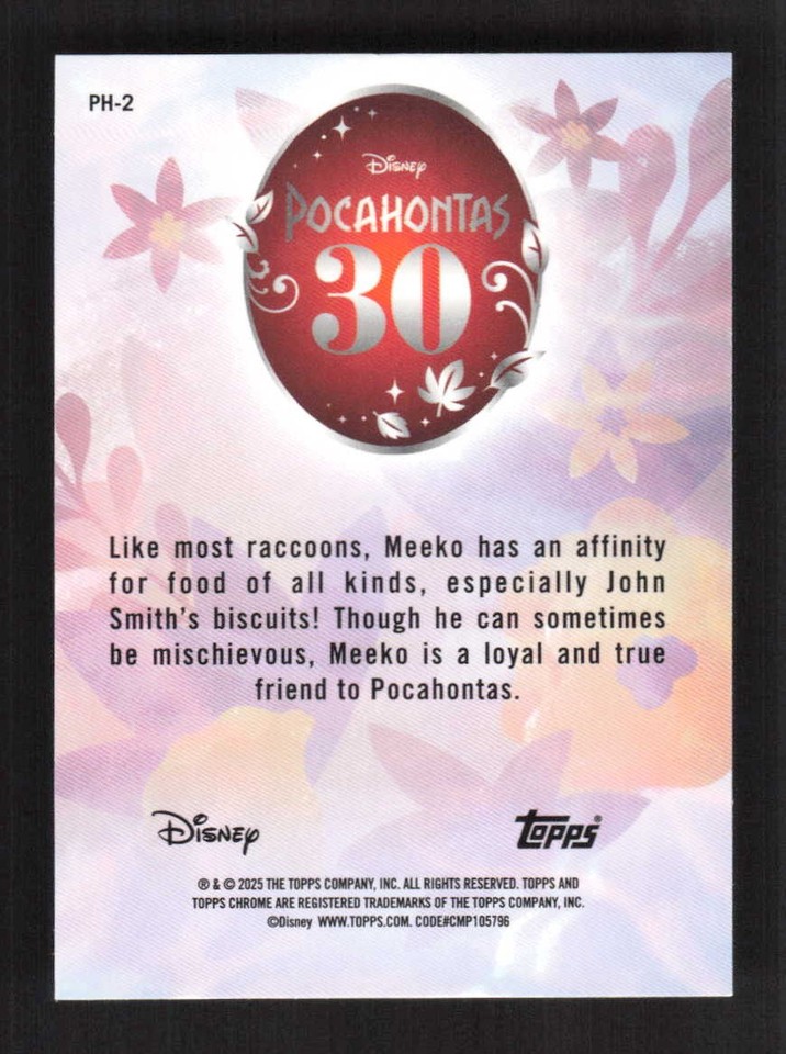 Meeko 2025 Topps Chrome Disney Pocahontas 30th Anniversary #PH-2 | eBay