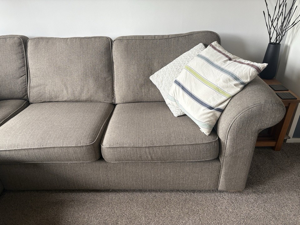 DFS Right Hand Corner Sofa Bed "Angelic" Grey / Taupe | eBay UK