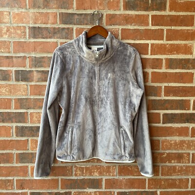 Victoria's Secret PINK Grey Fuzzy Fleece Full Zip, Women's Size Medium ...