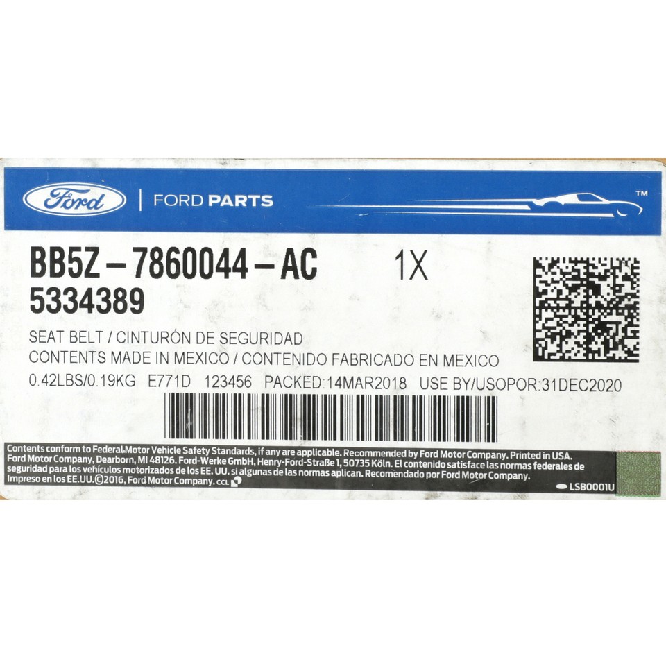 NEW OEM Ford 2016-2019 Explorer Seat Belt Buckle Receptacle End BB5Z ...