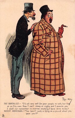 1906 Tuck Comic Postcard by Phil May - Needy Individual Bothering Fat ...