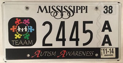 AUTISM license plate 2445 ASP Autistic Spectrum Disorder Neurodivergent ...