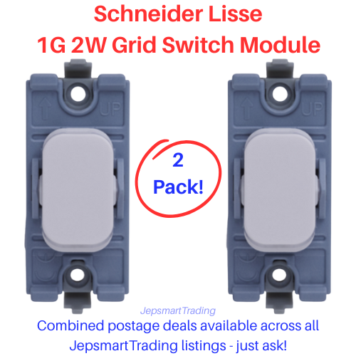 SCHNEIDER Lisse 1-Gang 2-Way Grid Switch Module 2Pack White GGBL102W ...