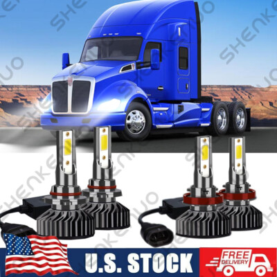 For Kenworth T680 T880 2013-2019 - Front LED Headlight Kit Bulbs High ...