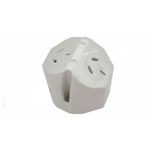 Double Surface 3 Pin Socket Plug Base Dual Electrical Outlet White | eBay