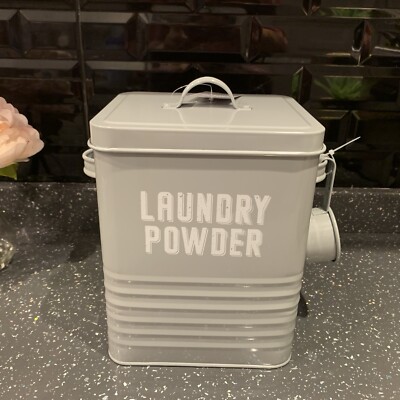 Retro Metal laundry powder storage tin Box Washing Powder Storage ...