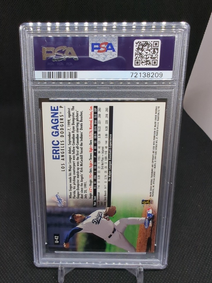 1999 Fleer Tradition Update #U-42 Eric Gagne Rookie RC PSA/DNA Auto 10 ...