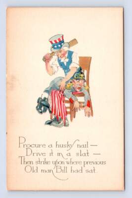 Rare Antique WWI Uncle Sam Spanking German Kaiser Propaganda Gibson ...