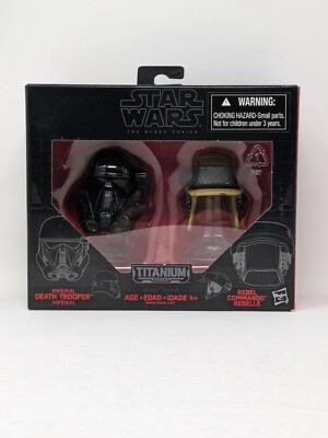 Star Wars Titanium Black Series Death Trooper & Rebel Commando Mini ...
