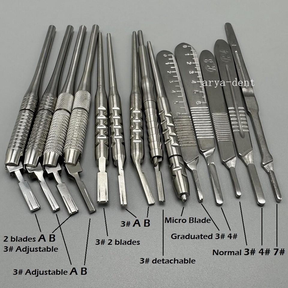 Carbon Steel Sterile Surgical Blades Scalpel Knife Handle Medical ...