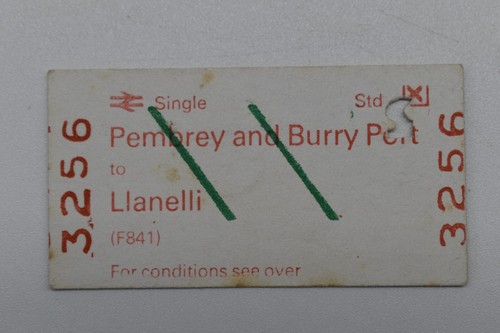 Railway Ticket Pembrey & Burry Port to Llanelli BRB #3256 | eBay