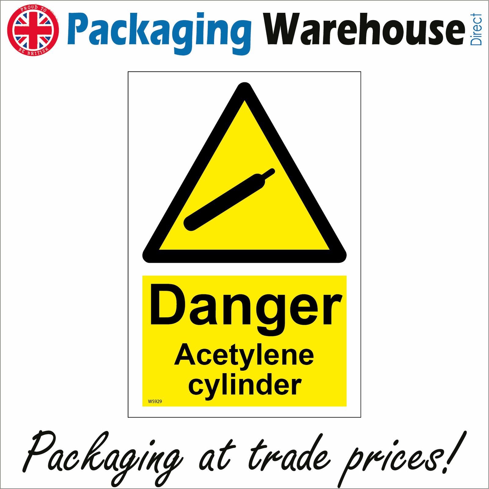 WS929 DANGER ACETYLENE CYLINDER GAS STORAGE BOTTLE TORCH AREA SAFETY ...