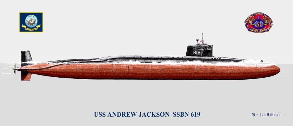 USS Andrew Jackson SSBN-619 Ship Print US Navy | eBay