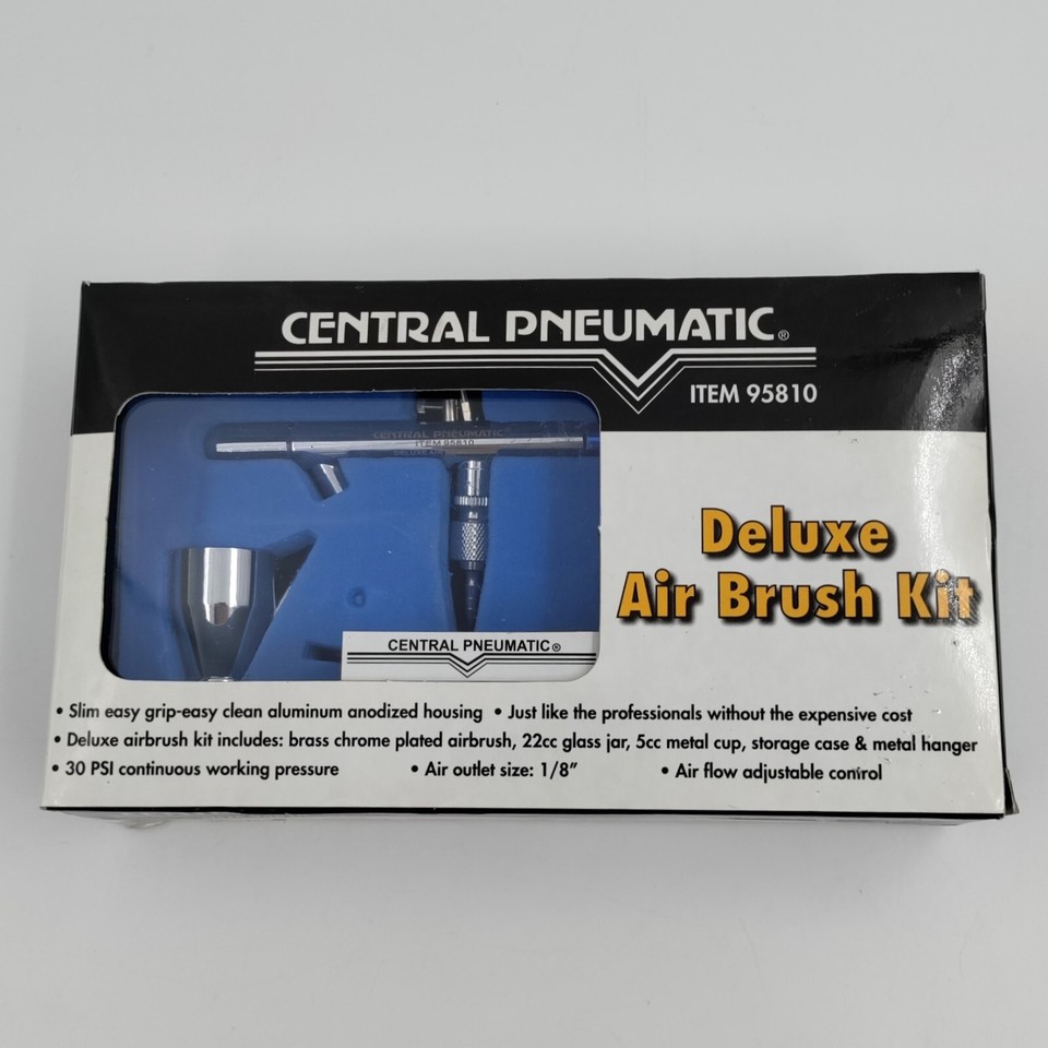 NEW Central Pneumatic Deluxe Air Brush Kit Item #95810 -Open Box | eBay