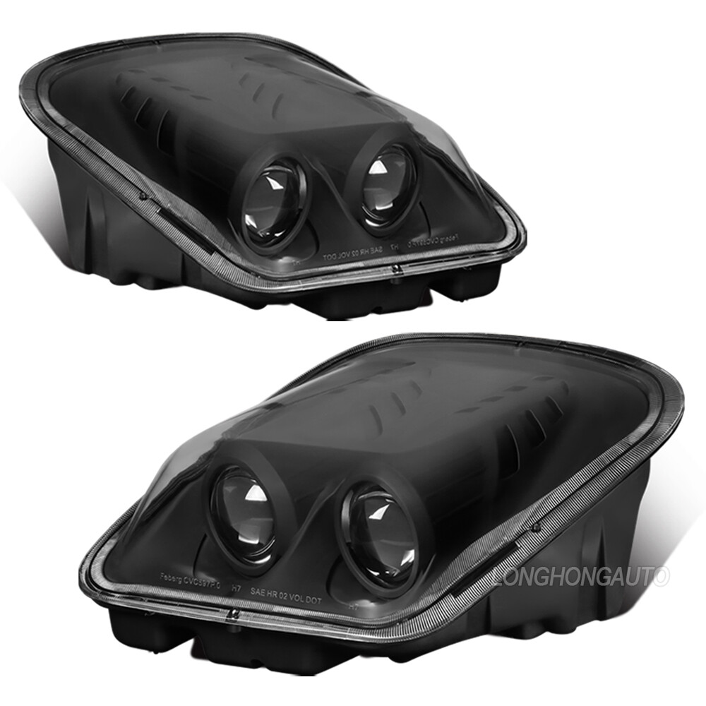 For 1997-2004 Chevy Corvette C5 Black Dual Projector Headlights Lamps ...