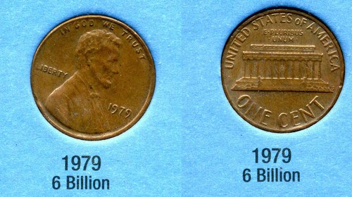 1979 P ABE Lincoln Memorial AMERICAN PENNY 1 CENT US U.S AMERICA ONE ...