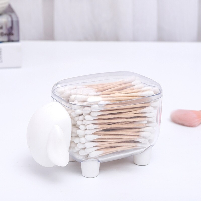 Clear Sheep Qtip Dispenser Desk for Cosmetic Pads Cotton Swabs Pushpin ...