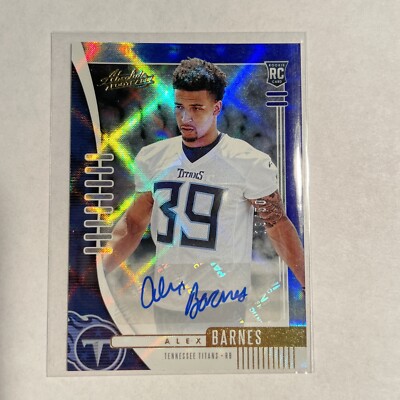 2019 Absolute Alex Barnes Rookie Autograph Auto RC #193 Titans Sparkle ...
