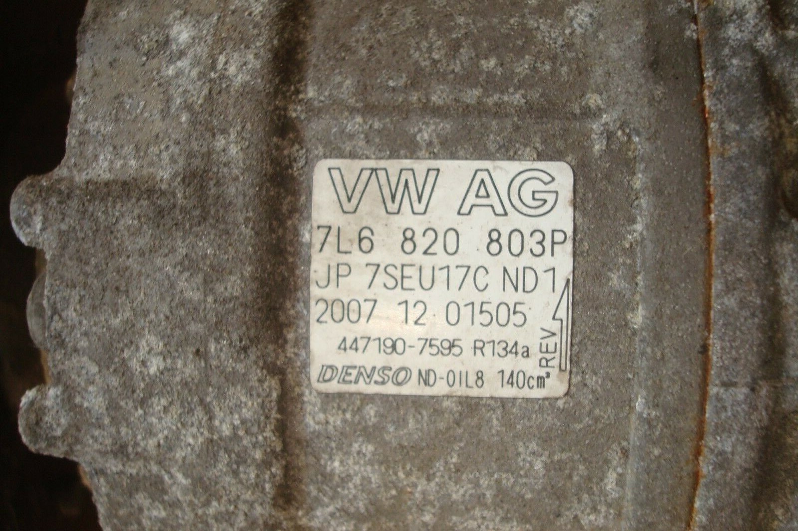 2008 PORSCHE CAYENNE 3.6L OEM A/C Air Conditioning Compressor ...