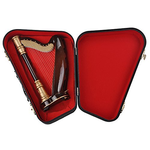 Mini Harp Model,14CM Hand-made Wooden Harp Musical Instrument Replica ...