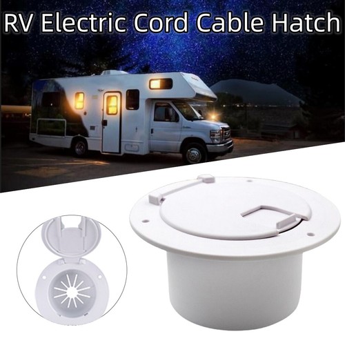 Power Cable Cord Hatch Cover For RV Camper Trailer Flip Up Round Polar ...